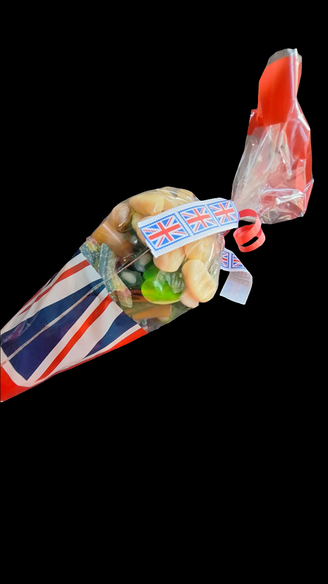 Union Jack themed sweet cones – Sweet Cones & Candy Floss
