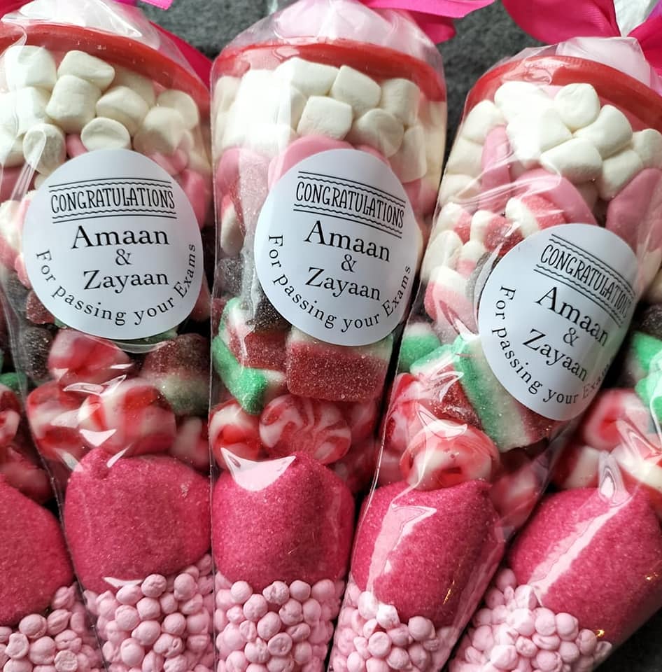 Congratulations themed sweet cones – Sweet Cones & Candy Floss